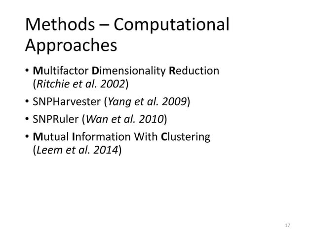 A Brief Introduction To Epistasis Detection Ppt