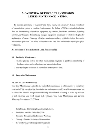 EHVAC TRANSMISSION LINE MAINTENANCE TECHNIQUES IN INDIAN PERSPECTIVE-A ...