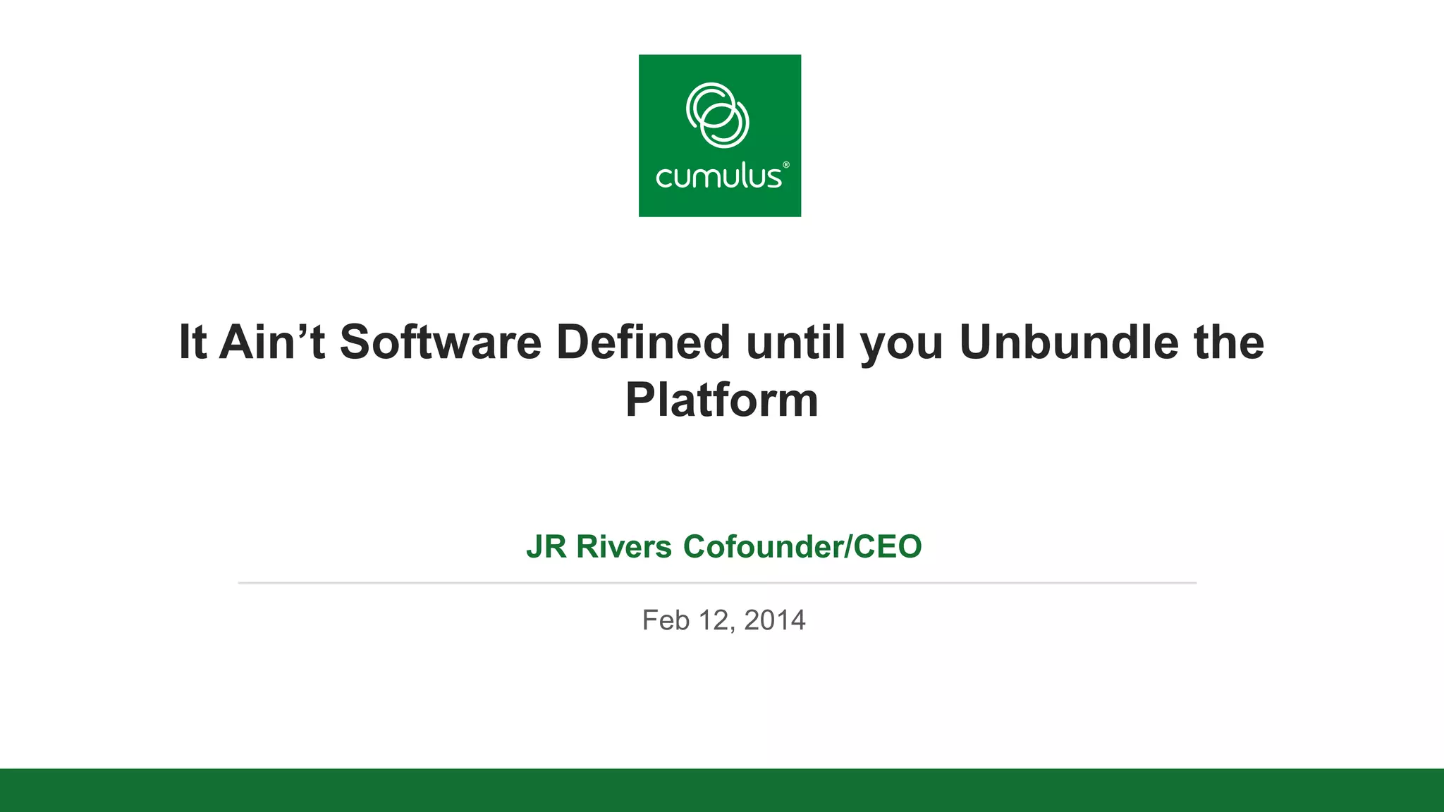 SDN MeetUp - JR River's presentation | PPT