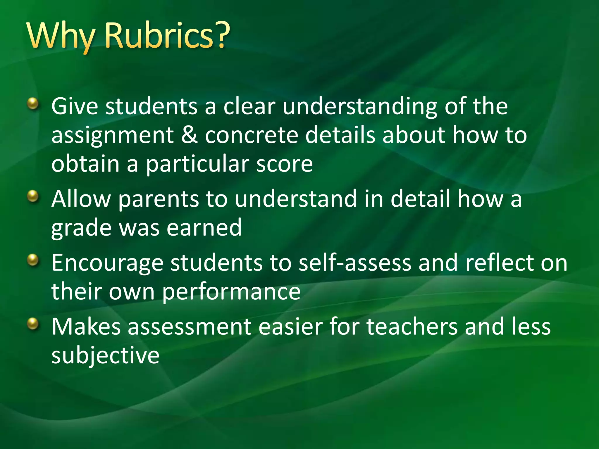 Rubric Development for Teachers | PPTX