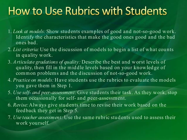 Rubric Development for Teachers | PPTX