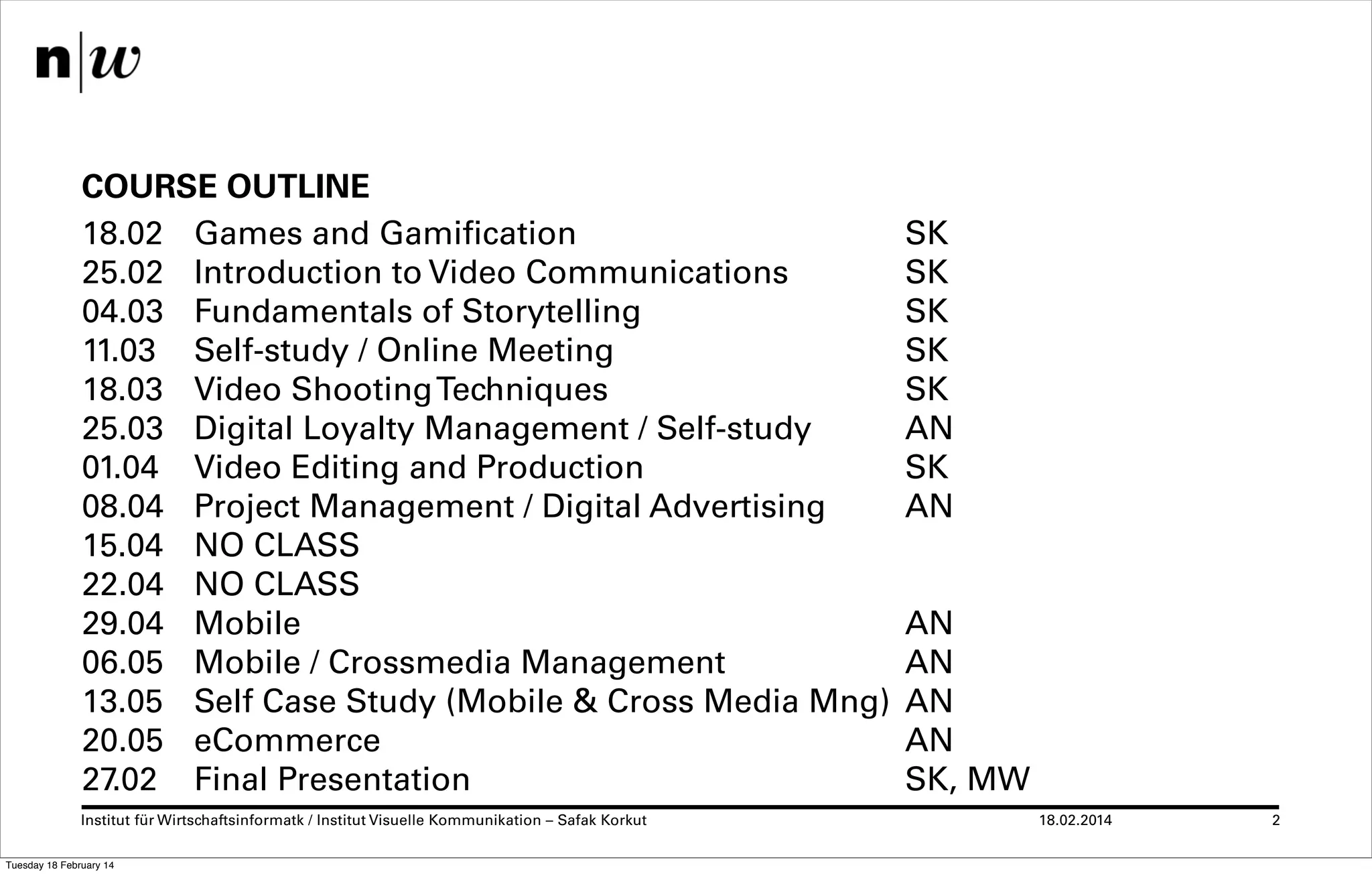 Introducing Digital Media Course (18 Feb 2014) | PPT