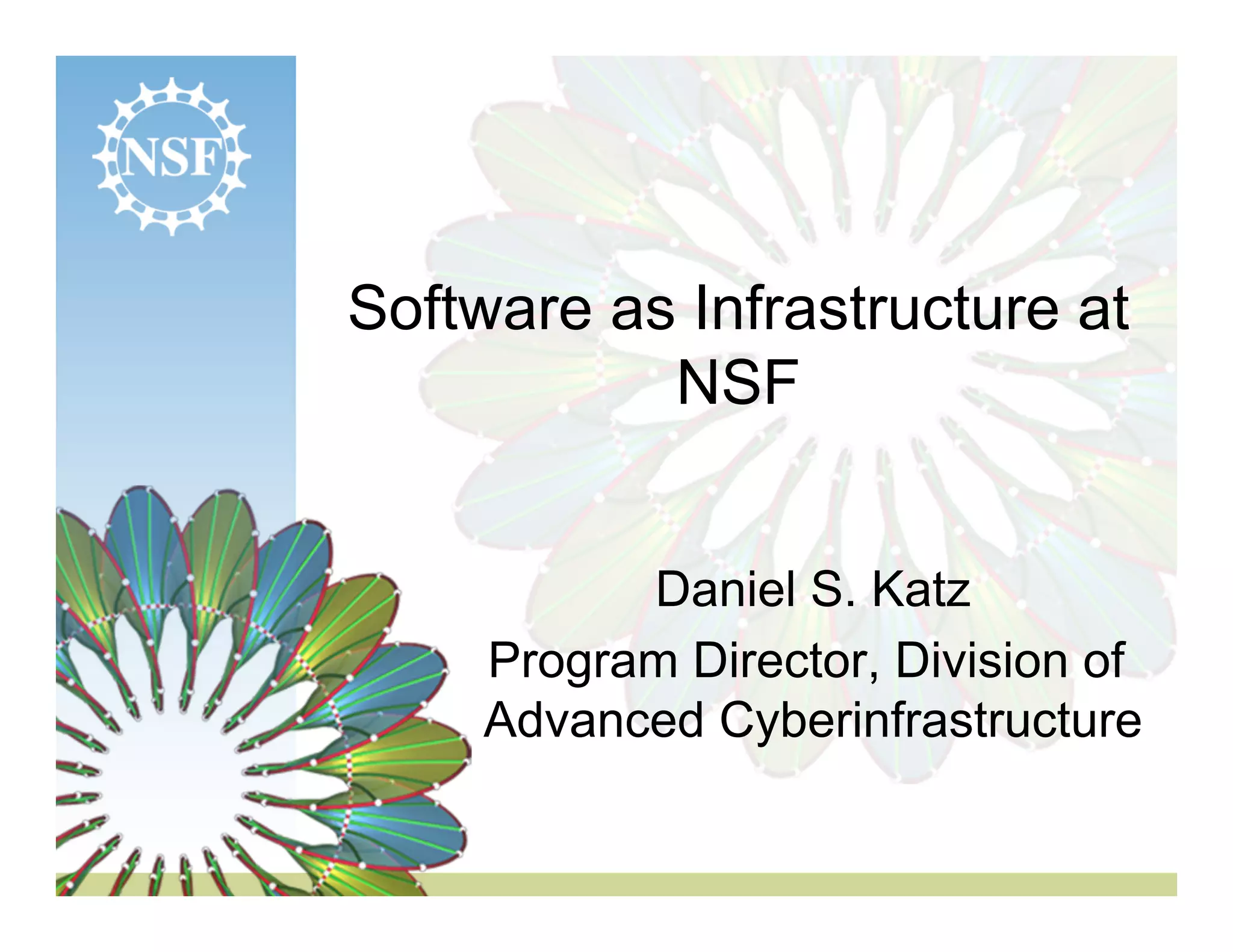 NSF SI2 program discussion at 2014 SI2 PI meeting | PDF