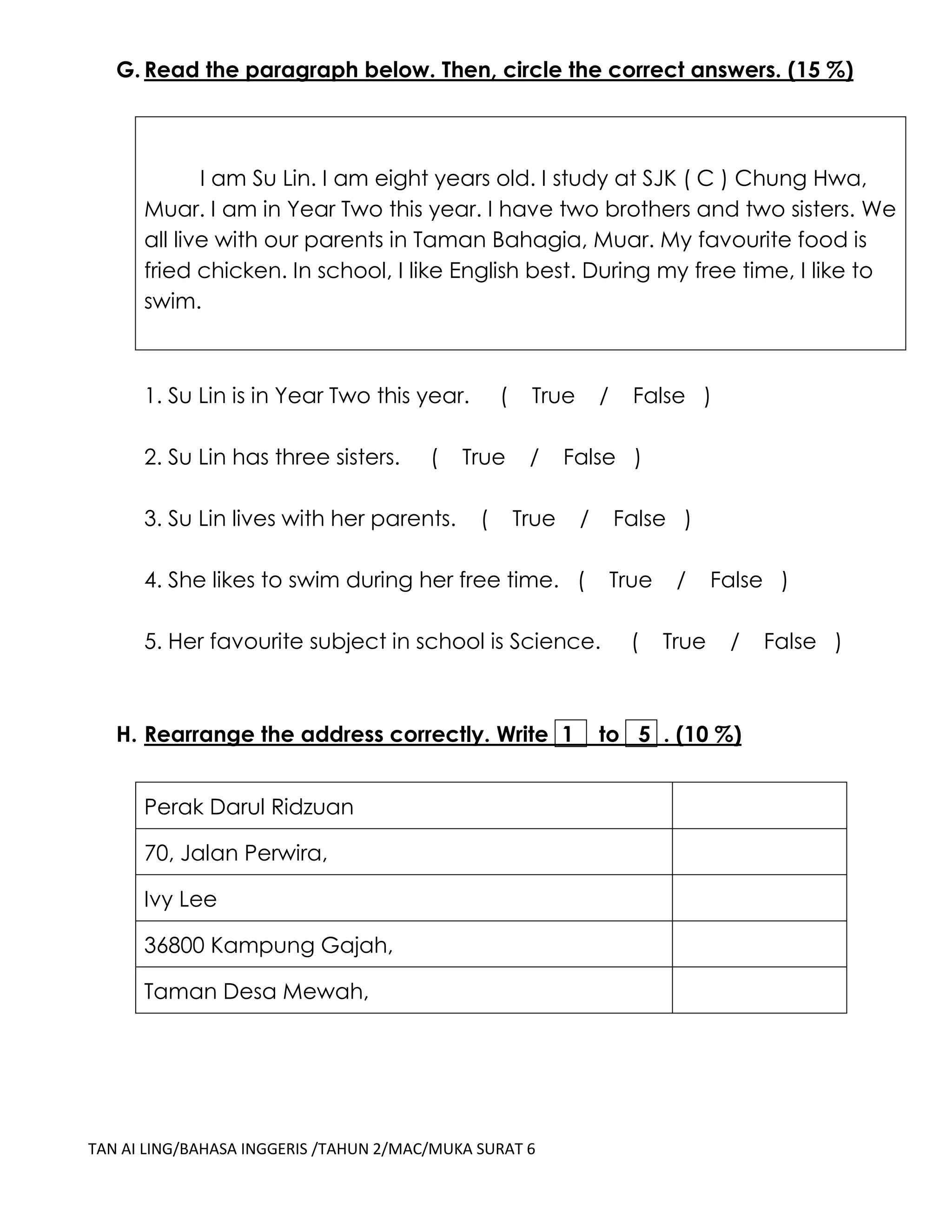 english year 2 | PDF