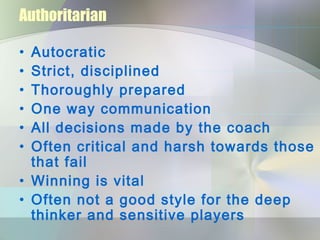 role and style in coaching | PPT