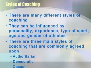 role and style in coaching | PPT