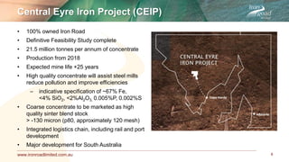 Iron Road - Definitive Feasibility Study Presentation | PDF