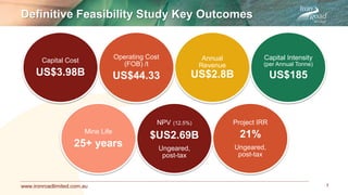 Iron Road - Definitive Feasibility Study Presentation | PDF