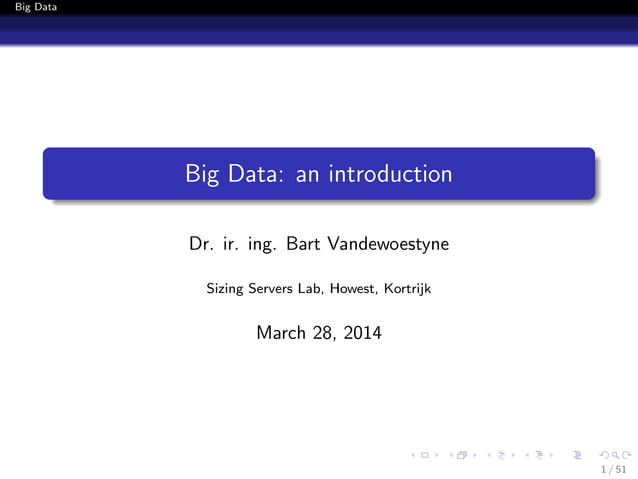 Big Data: an introduction | PDF | Databases | Computer Software and Applications