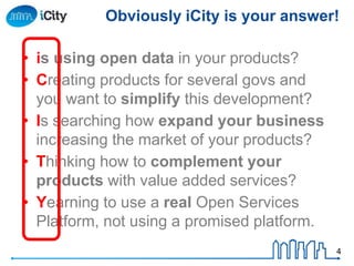Presentation of iCity Project at Sabadell Smart City Congress | PPTX | Cloud Computing | Internet