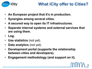 Presentation of iCity Project at Sabadell Smart City Congress | PPTX | Cloud Computing | Internet