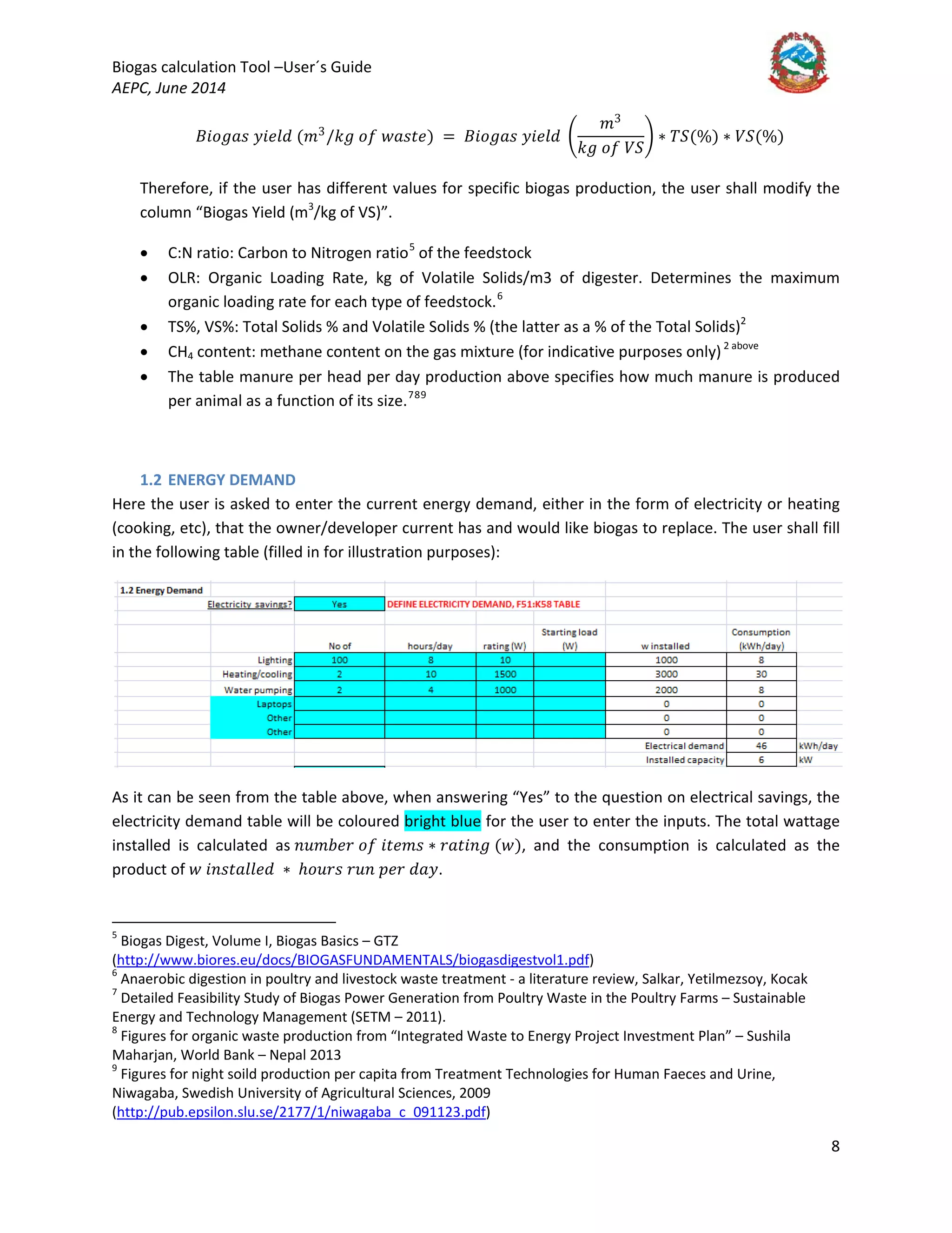 biogas calculation guide v3 | PDF