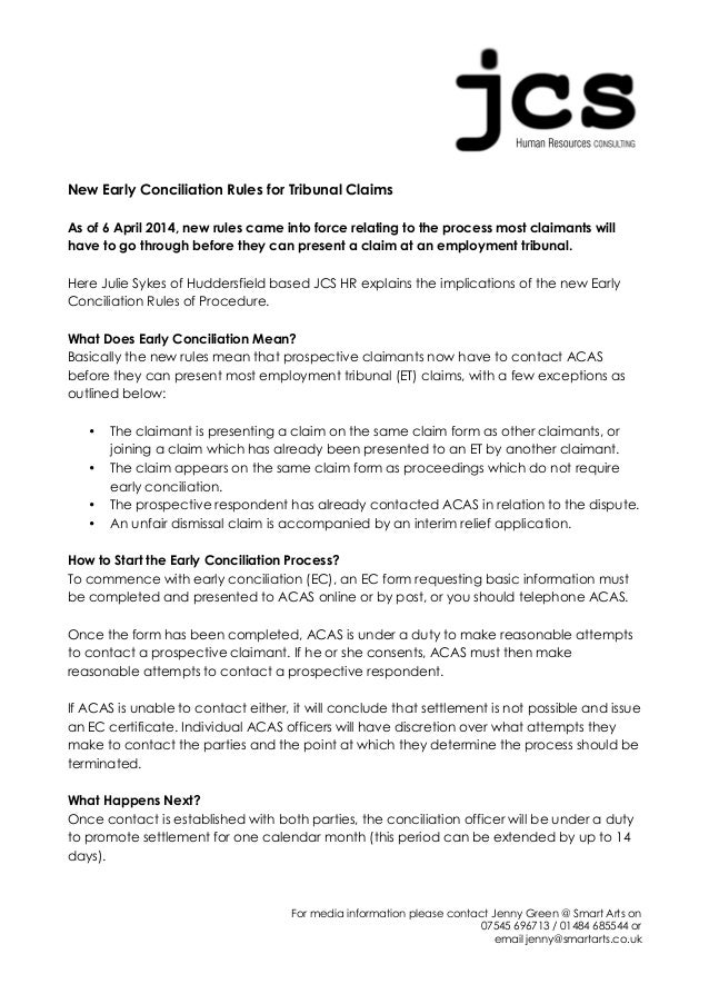 New Early Conciliation Rules for Tribunal Claims
