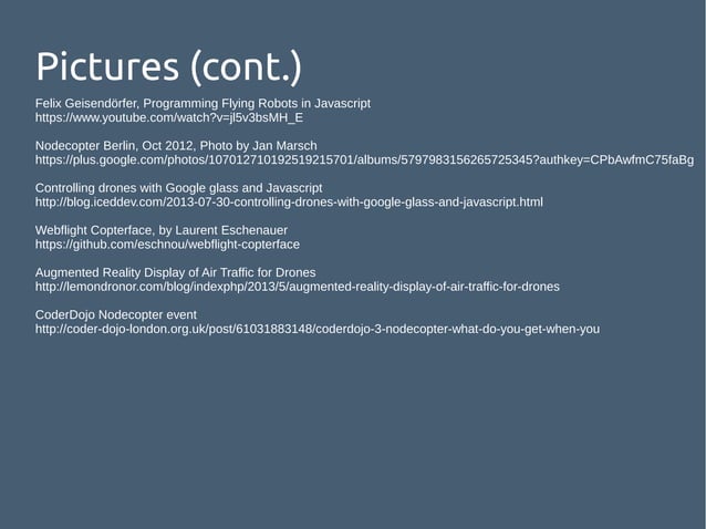Drones, Flying robots and Javascript | PPT