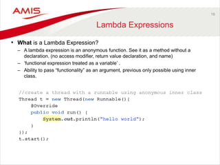Introduction of Java 8 with emphasis on Lambda Expressions and Streams | PPT