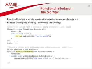 Introduction of Java 8 with emphasis on Lambda Expressions and Streams | PPT