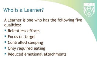 Transition from Learner to Life Long Learner | PPTX