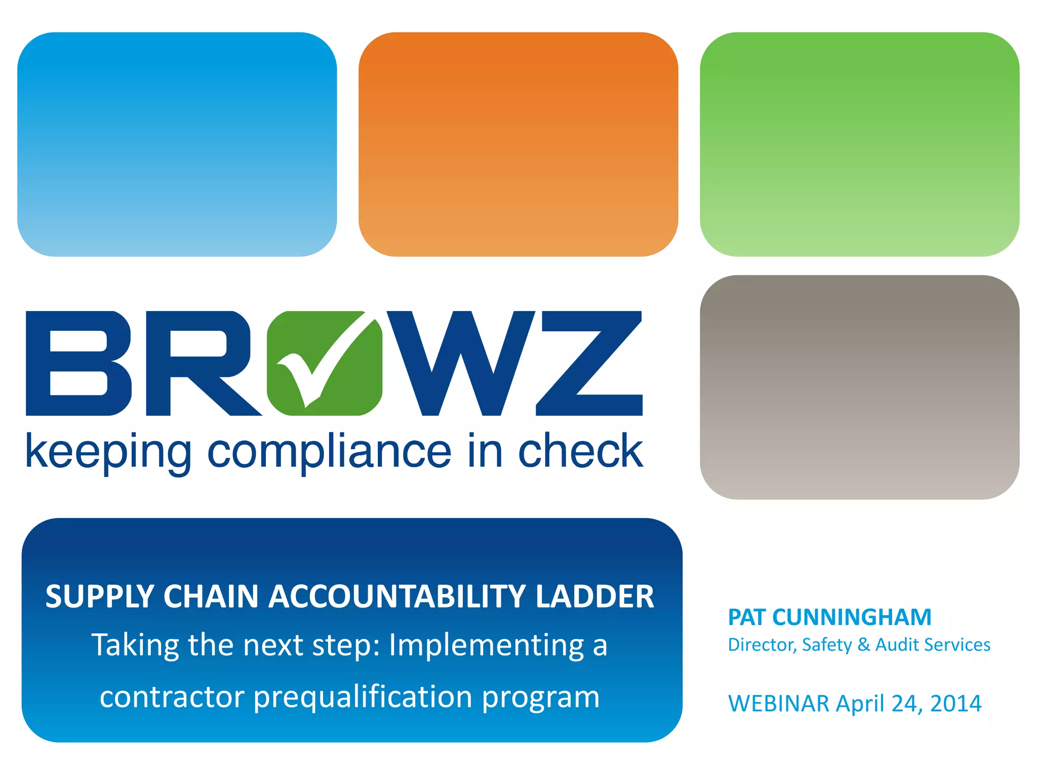Supply Chain Accountability Ladder | Taking the next step: Implementing ...