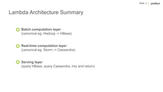 Building a Lambda Architecture with Elasticsearch at Yieldbot | PPTX | Databases | Computer ...