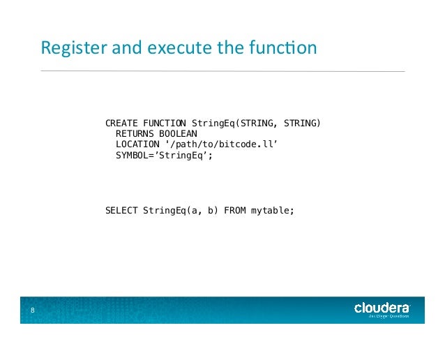 Compiled Python UDFs for Impala