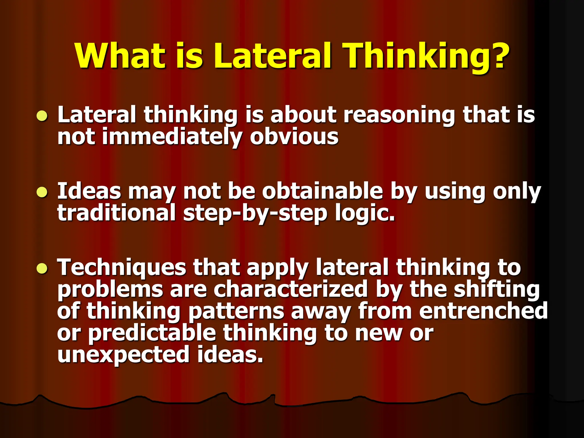 Lateral thinking for Business Management | PPT