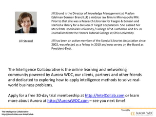 How Librarians Turn Intelligence Skills into Industry Insight | PPT