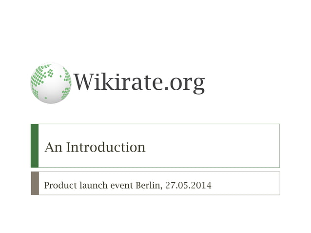 Wikirate.org product launch presentation | PDF