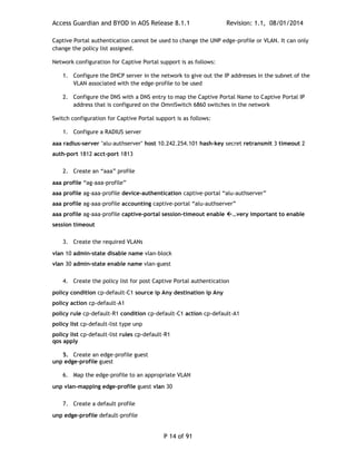 Alcatel-Lucent OmniSwitch 6860/E AOS 8.1.1 Access Guardian and BYOD ...