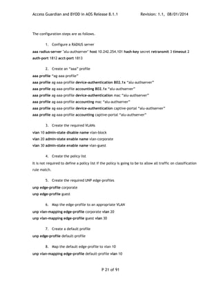 Alcatel-Lucent OmniSwitch 6860/E AOS 8.1.1 Access Guardian and BYOD ...