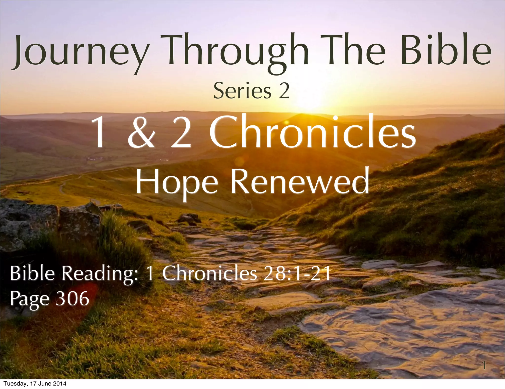 Journey Through The Bible: The Books of Chronicles | PDF