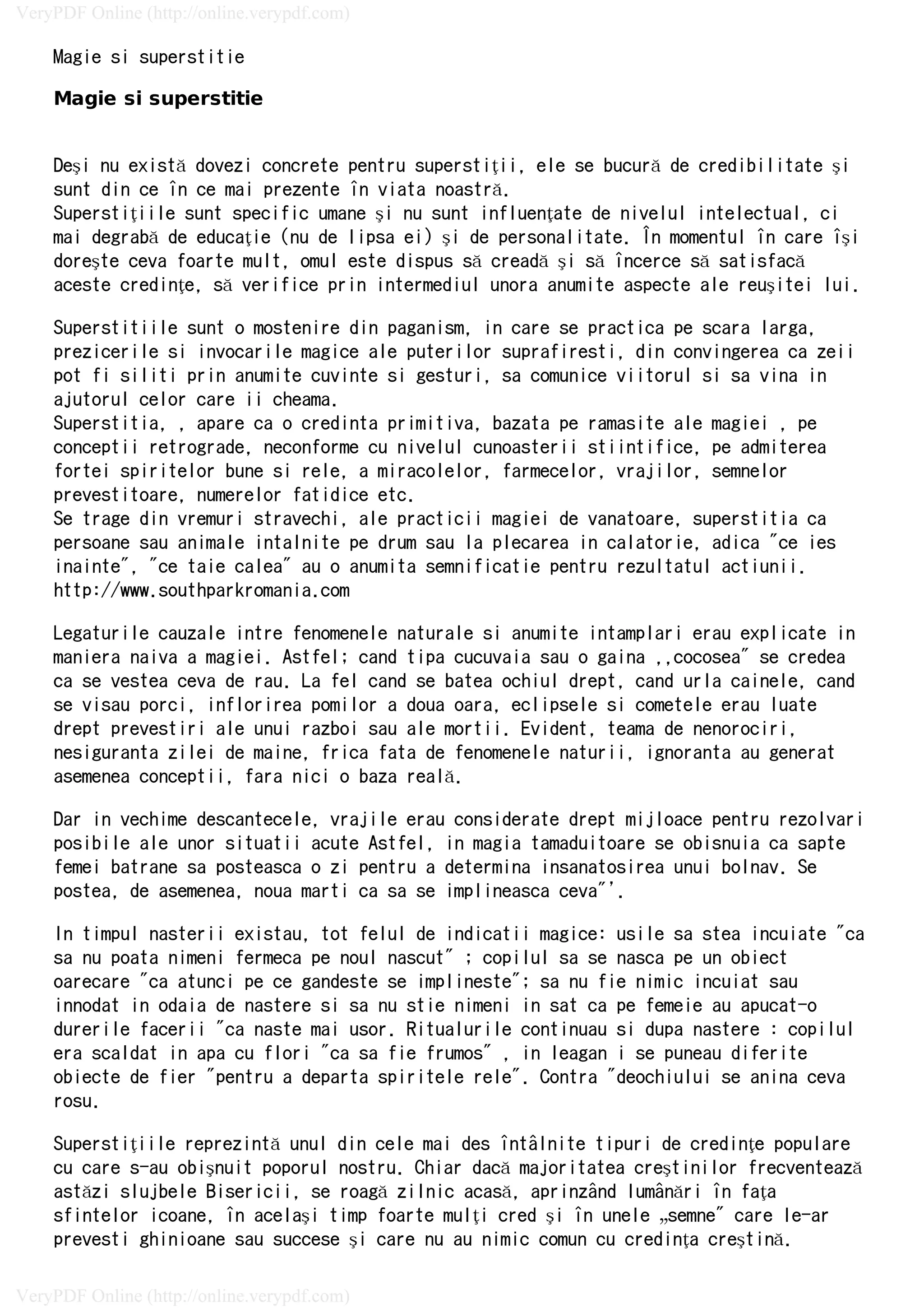 Despre magie si superstitii | PDF