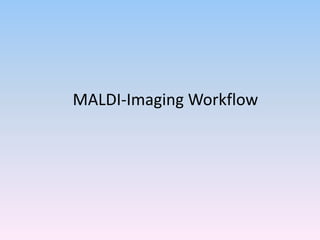 Presentation on the basic Maldi-Imaging workflow with some information ...