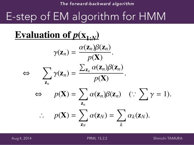 PRML 13.2.2: The Forward-Backward Algorithm