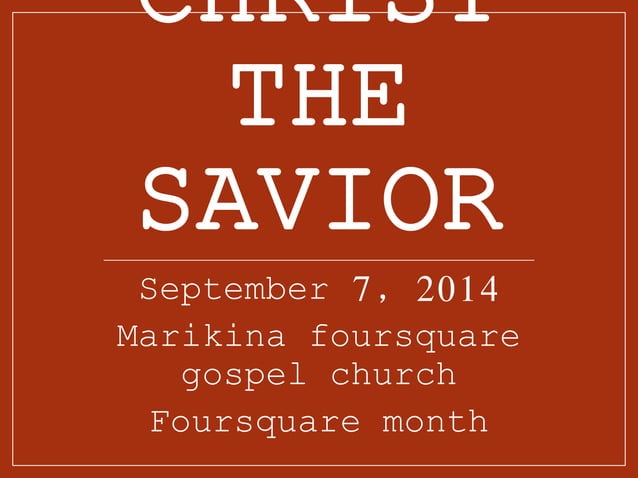 Jesus Christ the Savior | PPTX | Christianity | Religion & Spirituality