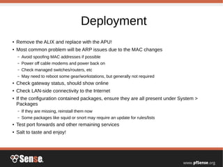 Alix to APU Conversion - pfSense Hangout October 2014 | PPT