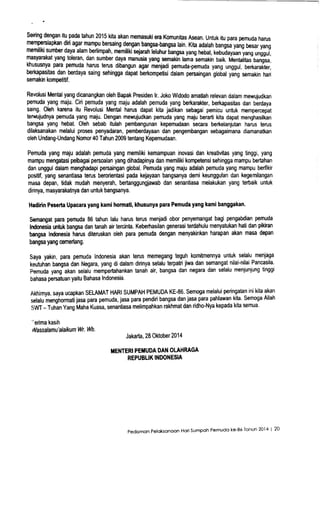 Sambutan Menpora Sumpah Pemuda 2014 | PDF