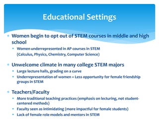 Gender STEM and Women´s education, Linda Sax | PPTX