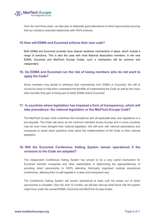 Reinforcing the EDMA and Eucomed Codes of Ethical Business Practice | PDF