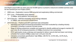 Iron Road - Central Eyre Iron Project Technical Presentation | PDF