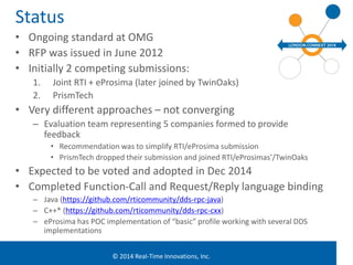Remote Procedure Call over DDS - London Connext DDS Conference | PPTX