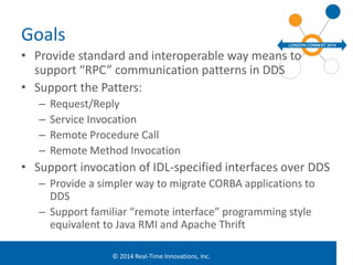 Remote Procedure Call over DDS - London Connext DDS Conference | PPTX