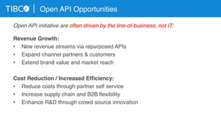 Open API and API Management - Introduction and Comparison of Products: TIBCO API Exchange, IBM ...