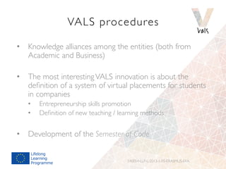 VALS Project - One year after | PPT