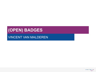 Increasing talent mobility: (Open) Badges @ Selor | PPT