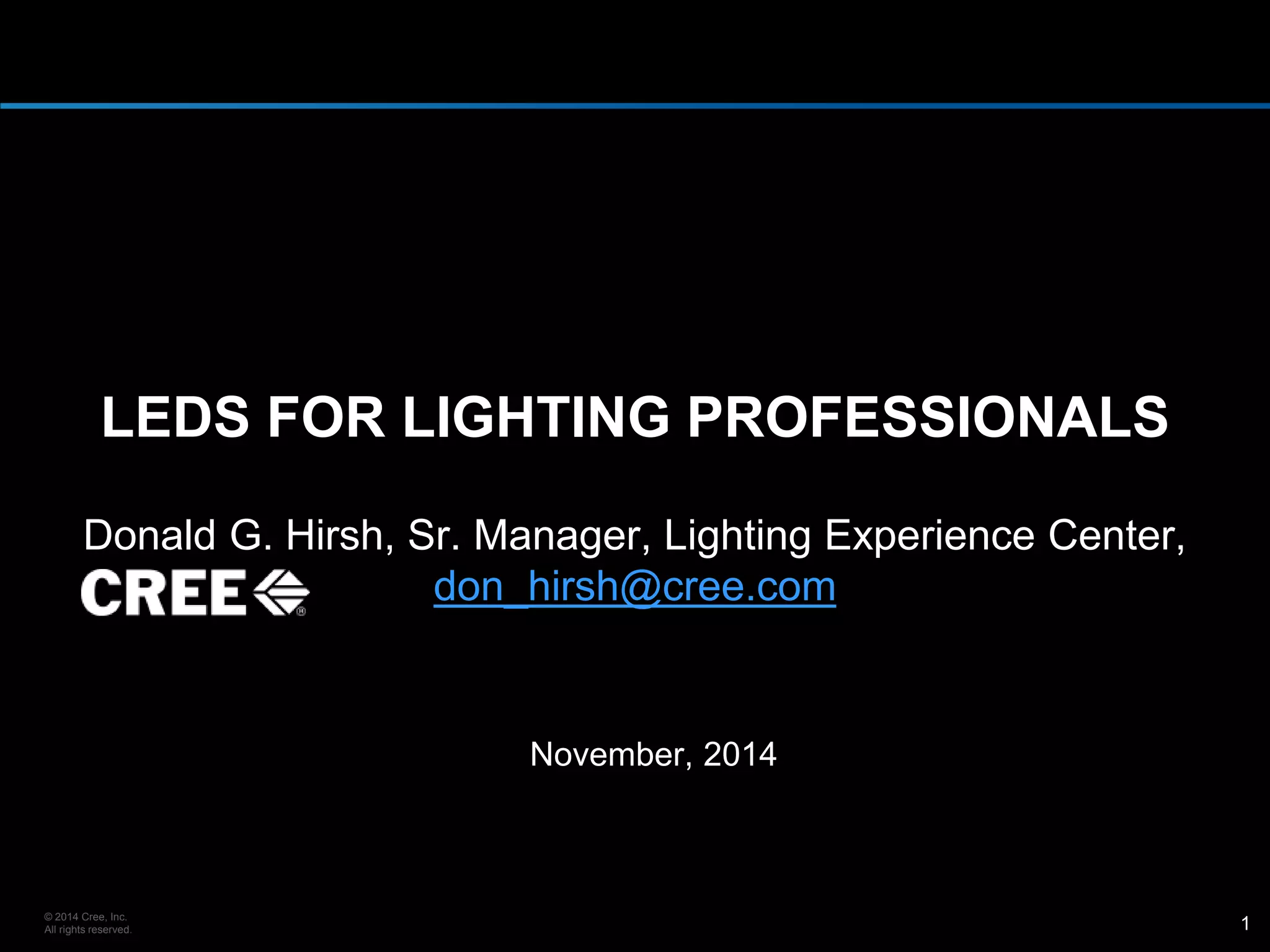 LEDs for Lighting Professionals | PPT