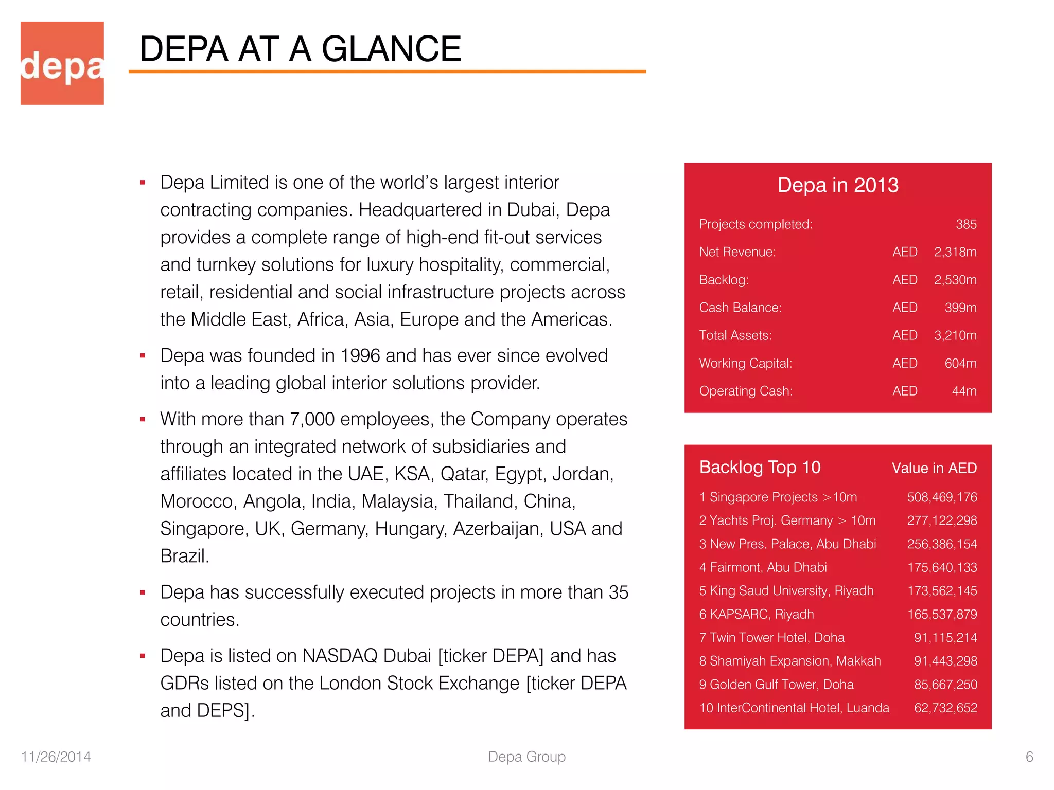 Depa Interiors Fit-out contracting profile | PDF
