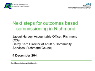 Outcomes Based Commissioning | PPT