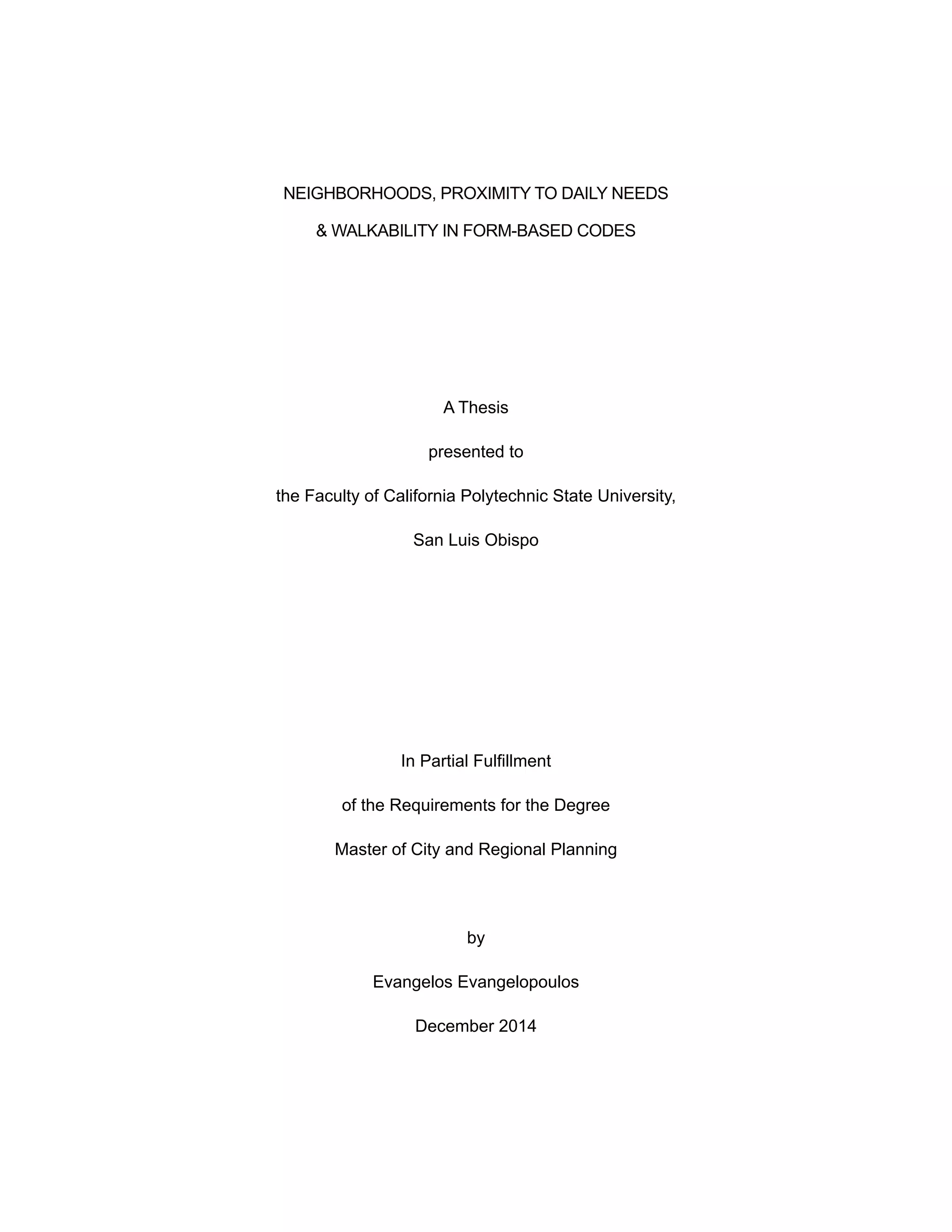 2014 12 19_Thesis Form-Based Codes Evan | PDF