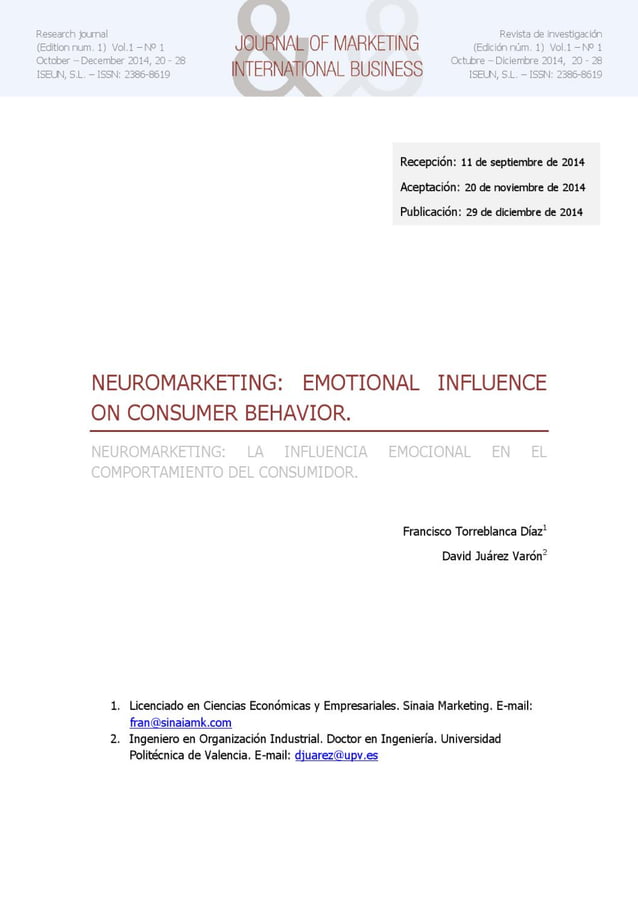 Neuromarketing: Emotional influence on consumer behavior | PDF