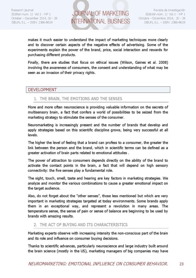 Neuromarketing: Emotional influence on consumer behavior | PDF